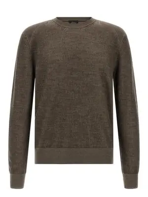 Brioni Long Sleeve Crew Neck Sweater - Brown