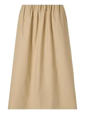 Varley Khaki Drawstring Midi Skirt - No