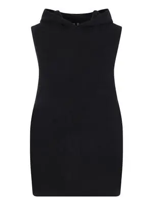 Rick Owens Sleeveless Hooded Knit Top - Black