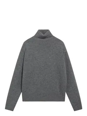 THE FRANKIE SHOP Turtleneck Sweater With Shoulder Pads - Grey