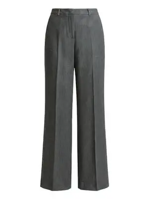 Peserico Ribbed Wide-leg Trousers With Vertical Stripes - Grey