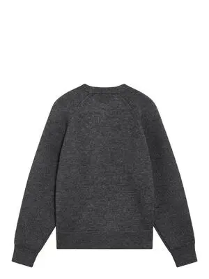 THE FRANKIE SHOP Crew Neck Drop Shoulder Sweater - Grey