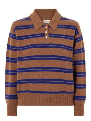 &daughter Edith Striped Wool Polo Sweater - Brown