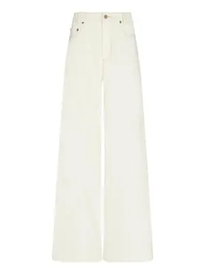 Serena Bute Cotton Wide Leg Trousers - Ecru