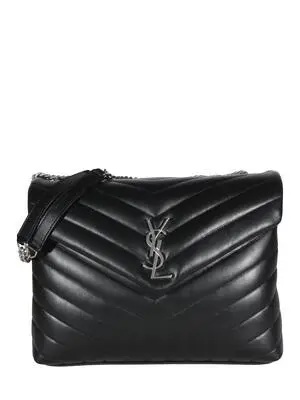 Saint Laurent Calfskin Y Quilted Loulou Chain Satchel - Black