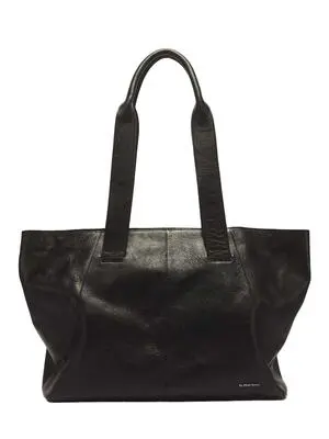 Dr. Martens Maxi Overdrive Leather Tote Bag With Laptop Sleeve And Pouch - Black