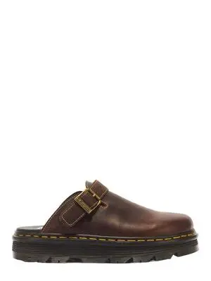Dr. Martens Zebzag Crazy Horse Leather Mules With Adjustable Strap - Brown