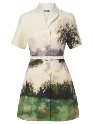 LEO LIN Brigitte Printed Linen-blend Shirt Dress - Multicoloured