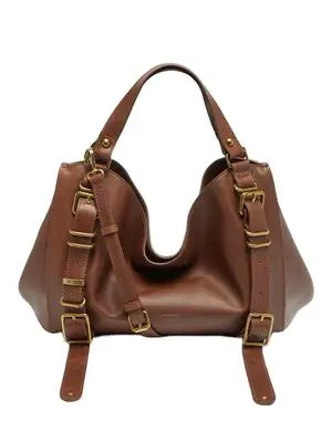 DIESEL® D-one Medium Top Handle Bag In Treated Leather - Brown