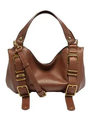 DIESEL® Treated Leather Top-handle Bag - Brown