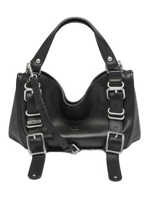 DIESEL® Diesel D-one Small Top-Handle Bag In Treated Leather Black