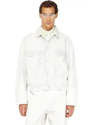DIESEL® Elasticated Trucker Jacket In Denim - White