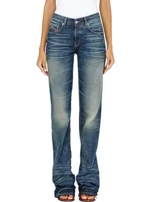 DIESEL® Diesel D-Heel Regular Waist Straight Leg Jeans In Medium Blue Wash