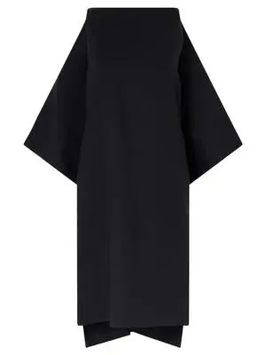 JIL SANDER Open-back Silk And Wool-blend Midi Dress - Black