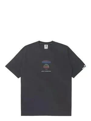AAPE BY *A BATHING APE Moonface Hologram-print T-shirt - Grey