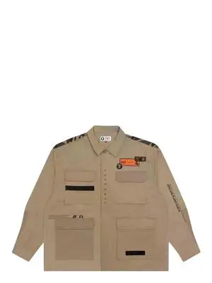 AAPE BY *A BATHING APE Moonface Military Shirt - Neutrals
