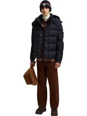 Moncler MONCLER COLLECTION Vezere Hooded Short Down Jacket Blue