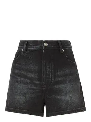 Fendi Slim-fit Organic Cotton Denim Shorts - Black