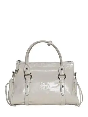 Miu Miu Lambskin Leather Handbag - White