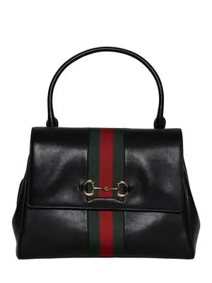 Gucci Horsebit Medium Top Handle Bag - Black