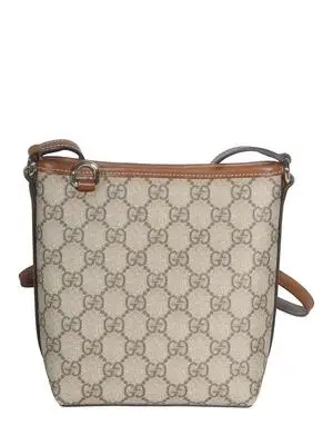 Gucci Gg Supreme Monogram Emblem Nano Bucket Bag - Beige