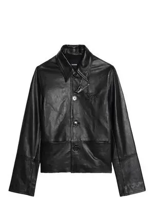 Zadig&Voltaire ZADIG&VOLTAIRE Lessa Cropped Leather Jacket Black