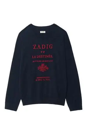 Zadig&Voltaire Marko Wool Cashmere Crew Neck Sweater - Encre