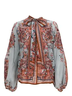 Zimmermann Aster" Silk Blouse With Pussy Bow And Paisley Print - Multicolour