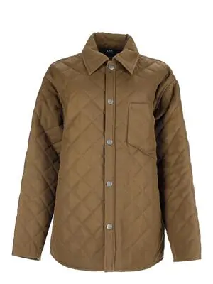 A.p.c. Quilted Button-up Shirt Jacket - Brown