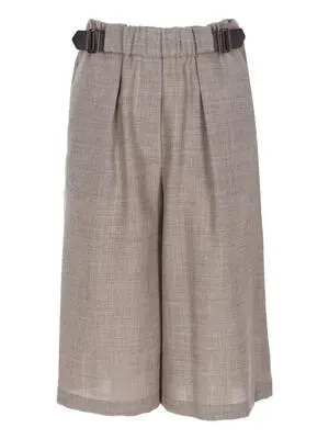 ALYSI Alesi Linen & Wool Blend Culottes