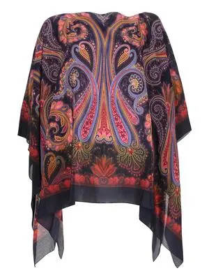 Etro Etro Paisley Print Poncho Top Multicolour