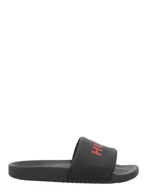 Hugo Ciabatta Slipper With Logo - Black