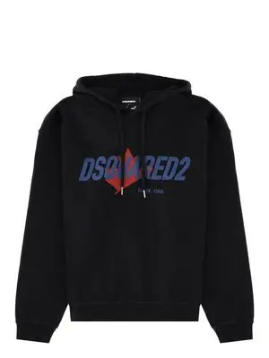 Dsquared2 Felpa Con Stampa Logo - Black