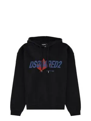 Dsquared2 Felpa Con Stampa Logo - Black