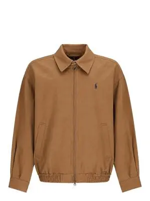 Polo Ralph Lauren Zip-up Bomber Jacket With Logo Detail - Brown
