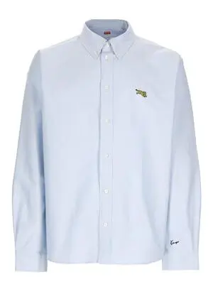 Kenzo Camicia Casual In Cotone Oxford - Azure