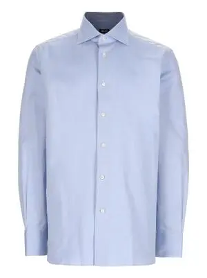 Zegna Camicia In Cotone - Azure