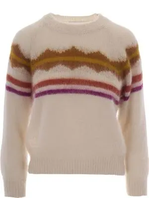 MARANT ETOILE Striped Mohair-blend Crewneck Sweater - Ecru
