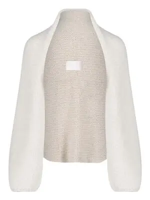 PAMPA THE BRAND Open Front Knit Cardigan - White