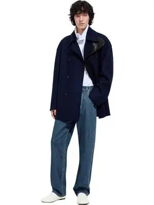 BOTTEGA VENETA Bottega Veneta Lightweight Wide-Leg Cotton Jeans With Embossed Leather Back Patch