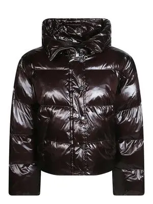 Pinko Padded Impasto Fabric Jacket - Marrone