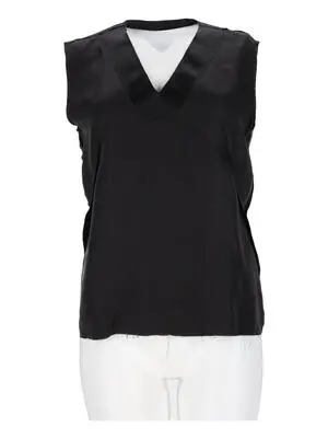 MAISON MARGIELA MAISON MARGIELA Sleeveless V-Neck Silk Top