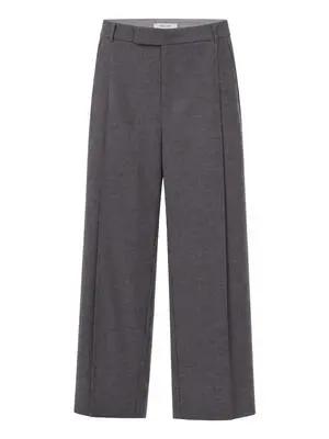 Patrizia Pepe Tailored Wide-leg Trousers - Gray Flannel