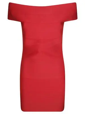 ROTATE BY BIRGER CHRISTENSEN Mini Fitted Knit Dress - Rosso