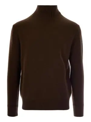 PAOLO PECORA Wool Turtleneck Sweater - Castoro