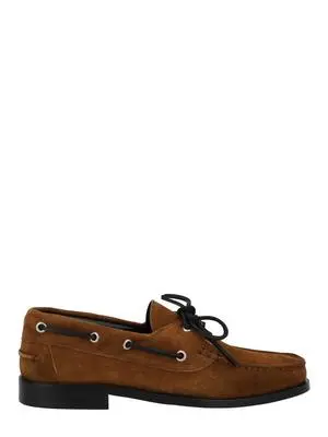 AeydĒ Suede Lace-up Boat Shoe Loafer - Brown