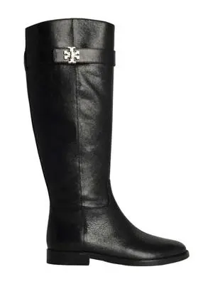 TORY BURCH Tory Burch Caprine Leather Knee-High Boots With Logo Detail