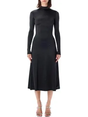 DIESEL® Long Sleeve Turtleneck Midi Dress - Nero