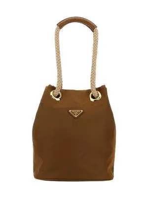 Prada Prada Recycled Nylon Mariner Bucket Handbag - Mini Camel