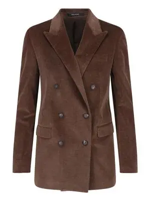 Tagliatore Double-breasted Corduroy Blazer - Brown